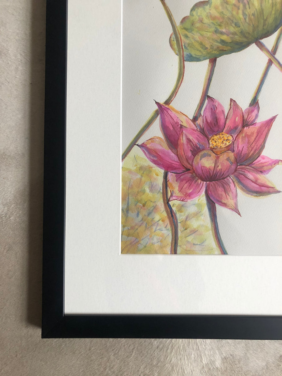 Lotus Flowers Ink Painting SOLD